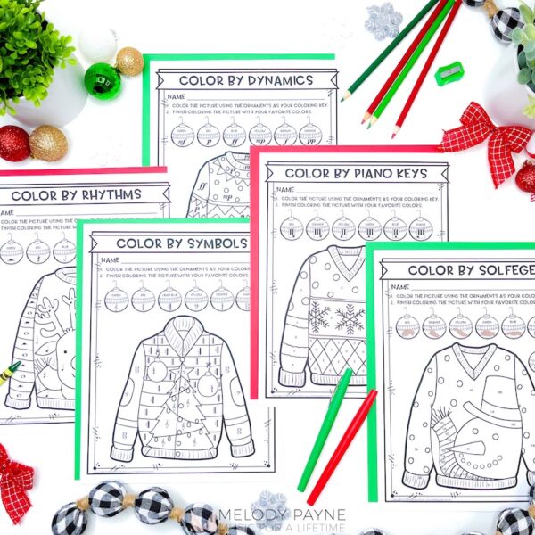 Bundle of 4 Awesome Christmas Music Worksheets and Activities - Melody ...