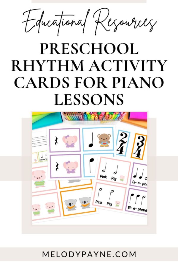 Preschool Rhythm Activity Cards for Engaging Piano Lessons - Melody ...