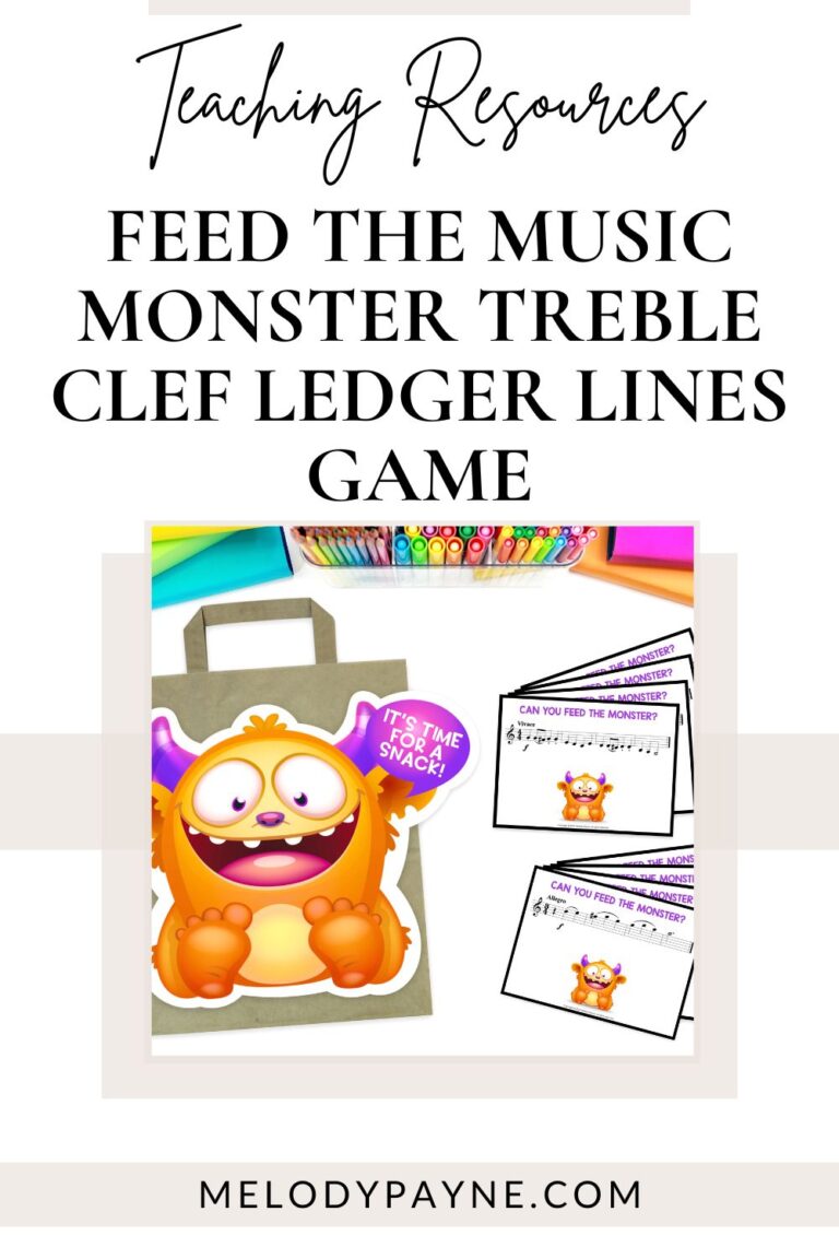 4 Reasons to Use Feed the Music Monster Treble Clef Ledger Lines Sight ...