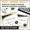 24 Printable Editable Music Awards Certificates for Piano Recitals and ...