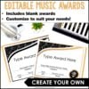 24 Printable Editable Music Awards Certificates for Piano Recitals and ...