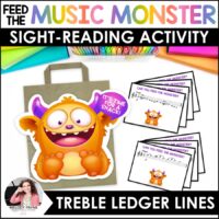 Treble Clef Ledger Lines Game - Feed the Music Monster Sight-Reading ...