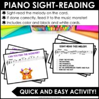 Treble Clef Ledger Lines Game - Feed the Music Monster Sight-Reading ...