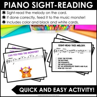 Treble Clef Ledger Lines Game - Feed the Music Monster Sight-Reading ...
