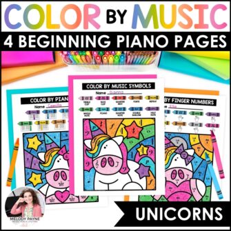 Music Coloring Pages for Beginning Piano Keys, Fingers, Notes, Symbols ...