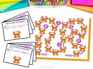 4 Reasons to Use Feed the Music Monster Treble Clef Ledger Lines Sight ...