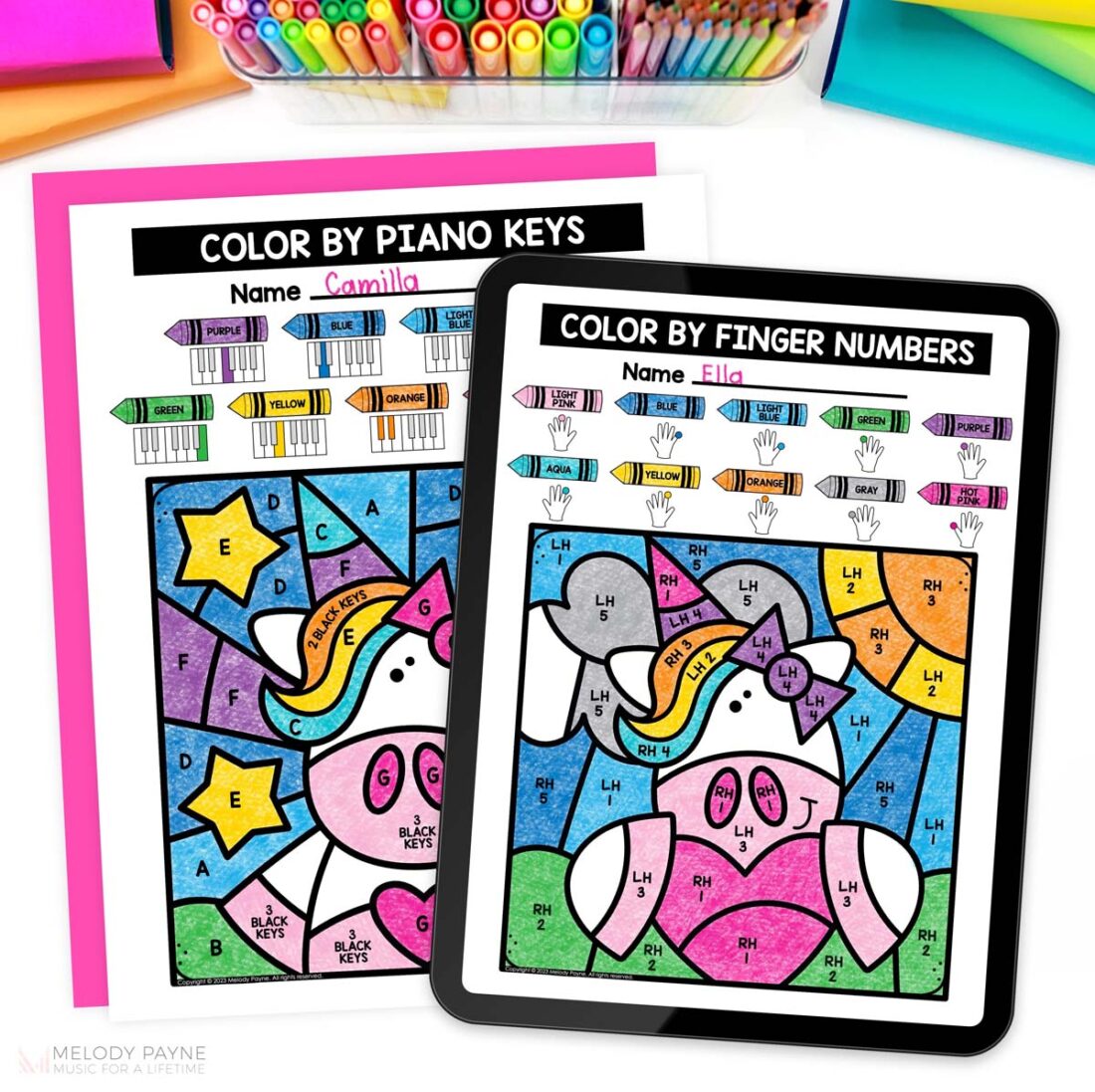 5 Ways to Use Music Coloring Pages for First Piano Lessons - Melody ...
