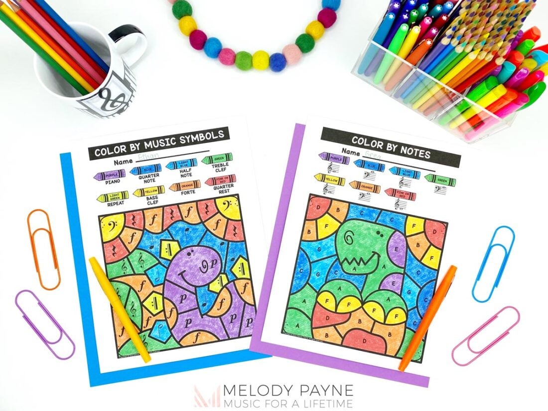 5 Ways to Use Music Coloring Pages for First Piano Lessons - Melody ...