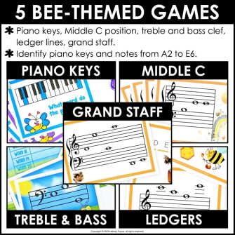 Music Games and Activities for Treble Clef and Bass Clef - Music ...