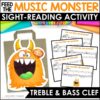 Treble Clef Ledger Lines Game - Feed the Music Monster Sight-Reading ...