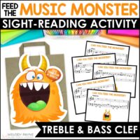 Treble Clef Ledger Lines Game - Feed the Music Monster Sight-Reading ...