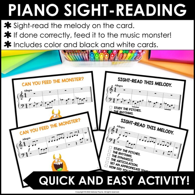 Treble and Bass Clef Game - Feed the Music Monster Sight-Reading and ...
