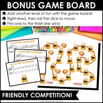 Treble and Bass Clef Game - Feed the Music Monster Sight-Reading and ...