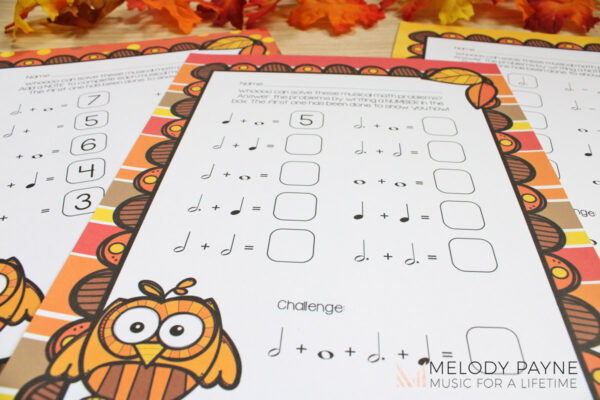 4 Great Reasons to Use Fall Music Math Rhythm Worksheets - Melody Payne ...