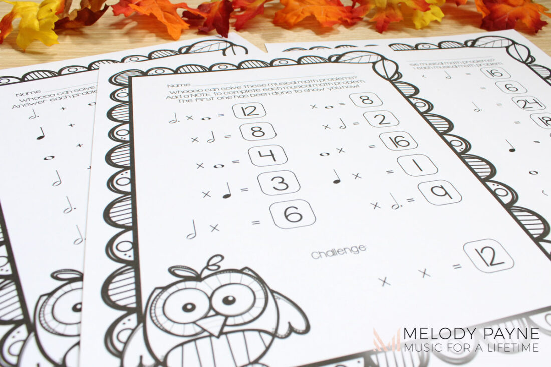 4 Great Reasons to Use Fall Music Math Rhythm Worksheets - Melody Payne ...