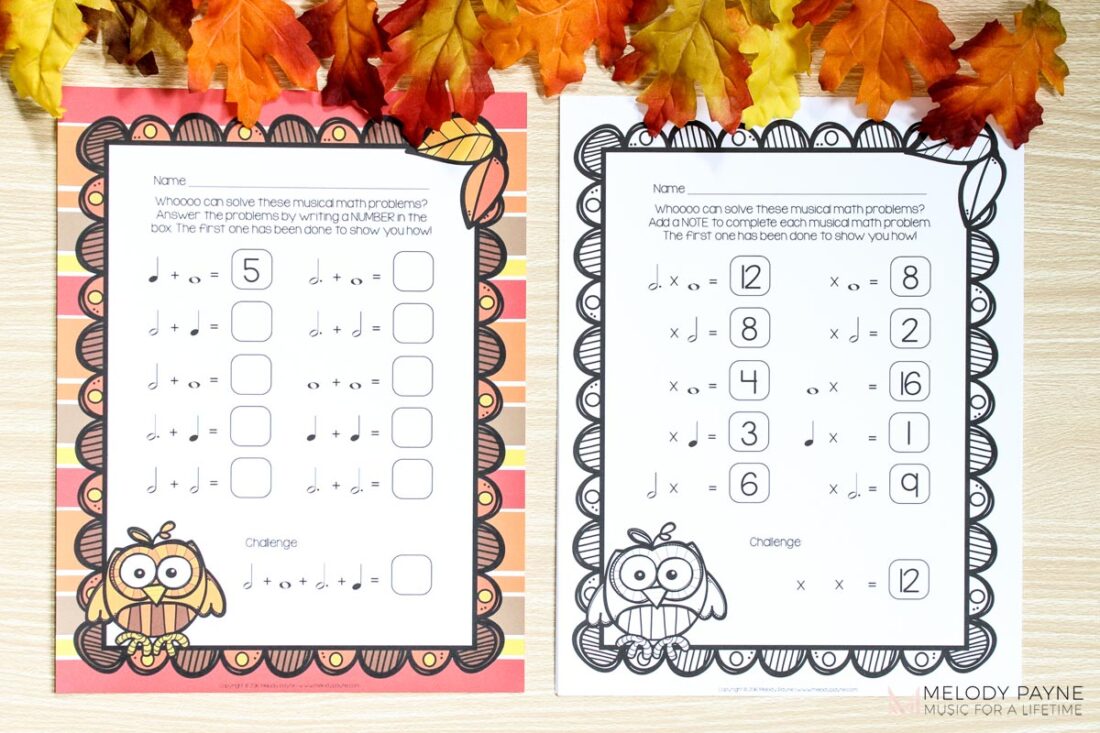 4 Great Reasons to Use Fall Music Math Rhythm Worksheets - Melody Payne ...
