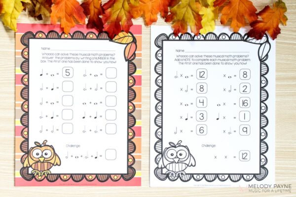 4 Great Reasons to Use Fall Music Math Rhythm Worksheets - Melody Payne ...