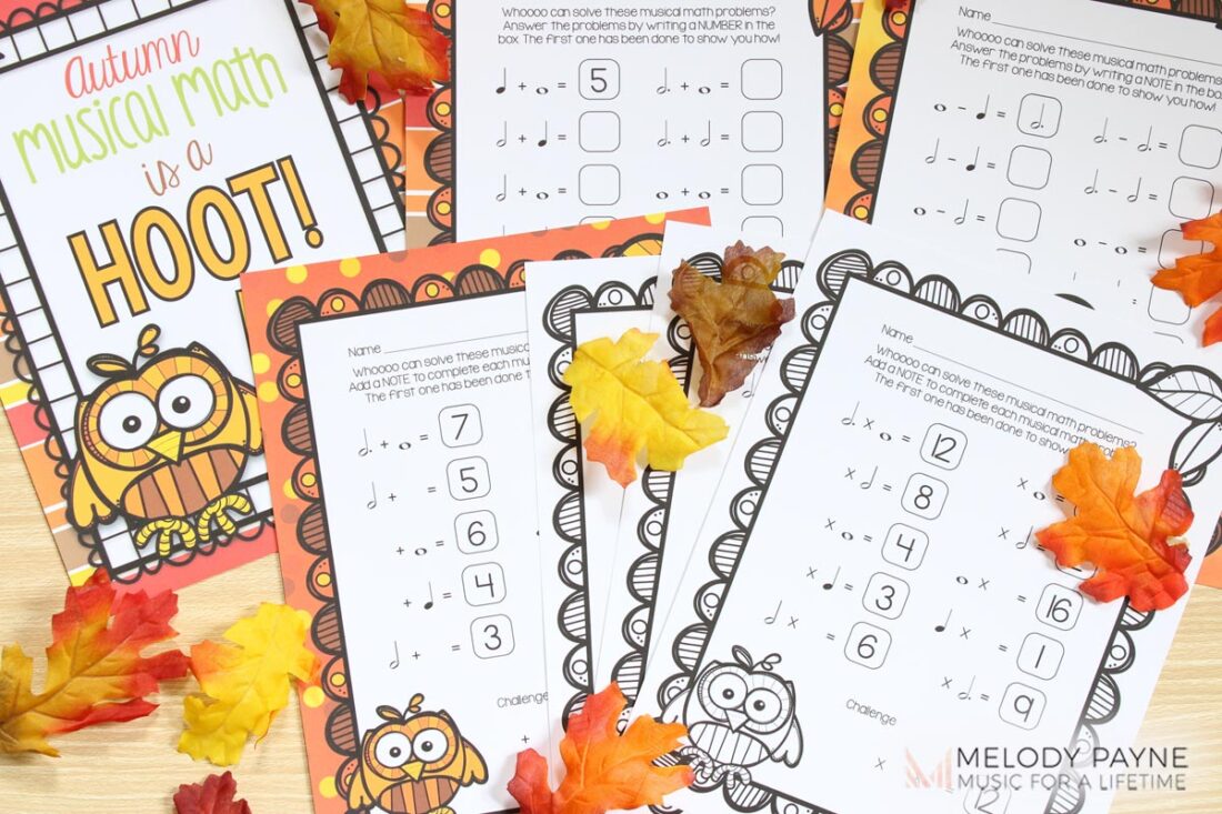 4 Great Reasons to Use Fall Music Math Rhythm Worksheets - Melody Payne ...