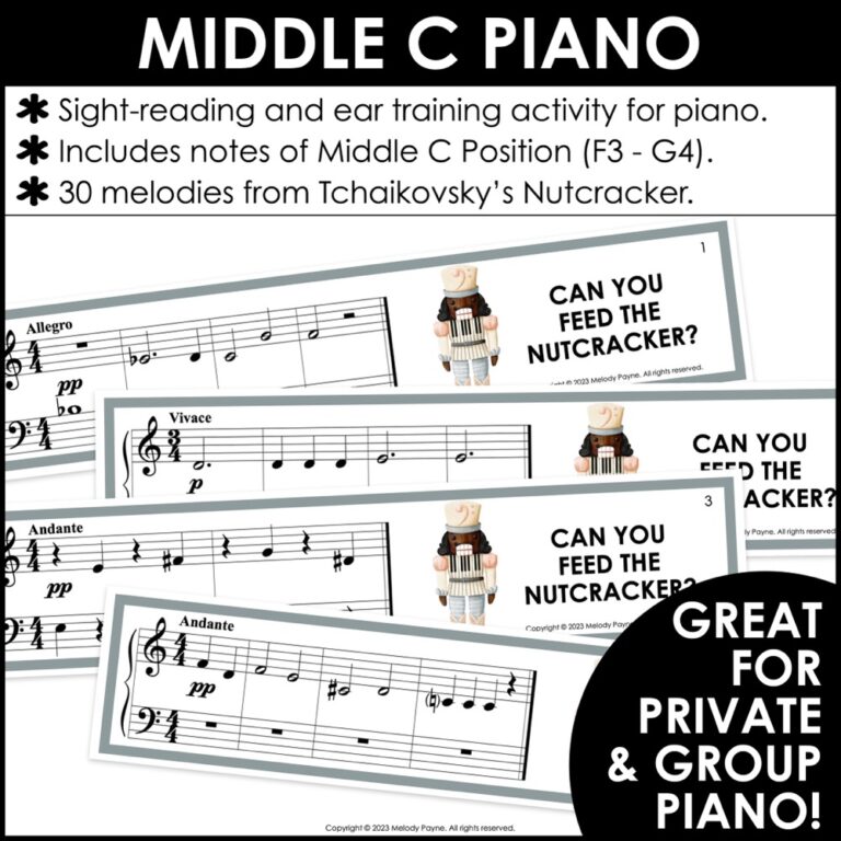 Beginning Piano Sight-Reading Game - Feed The Nutcracker Middle C ...