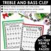Treble & Bass Clef Note Naming Christmas Music Worksheets - Note ...