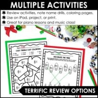 Treble & Bass Clef Note Naming Christmas Music Worksheets - Note ...