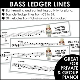 Bass Clef Ledger Lines Game - Feed the Music Monster Sight-Reading ...