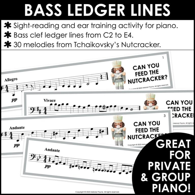 Bass Clef Ledger Lines Game - Feed the Music Monster Sight-Reading ...