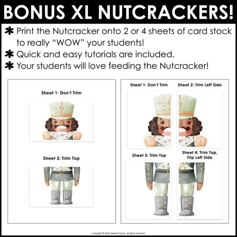 Bass Clef Ledger Lines Piano Sight-Reading Game - Feed the Nutcracker ...