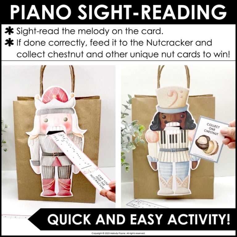 Sight-Reading Games for Piano - Feed the Nutcracker Pre-Staff to ...