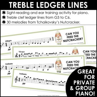 Treble Clef Ledger Lines Piano Sight-Reading Music Game - Feed the ...