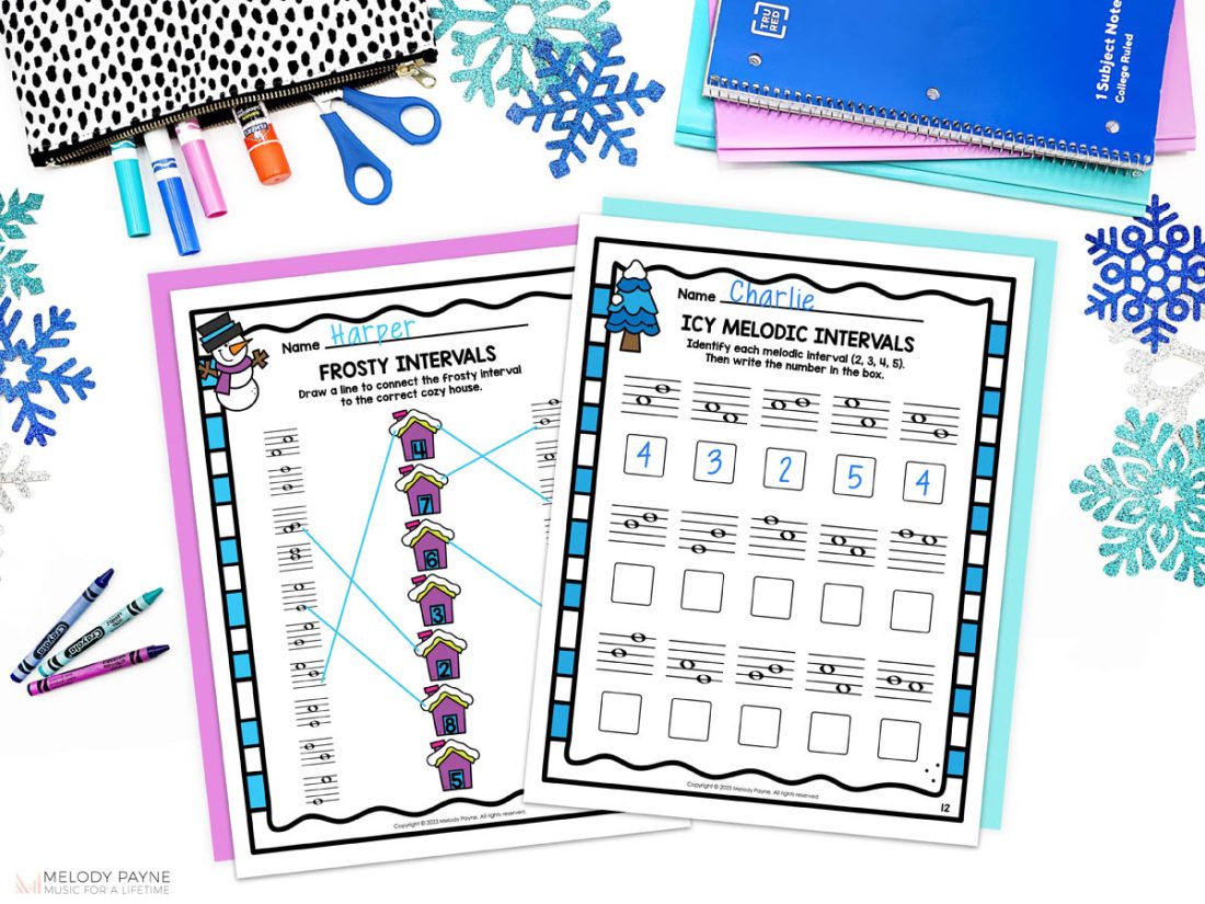 Cheery Winter Music Worksheets for Teaching Theory - Melody Payne ...