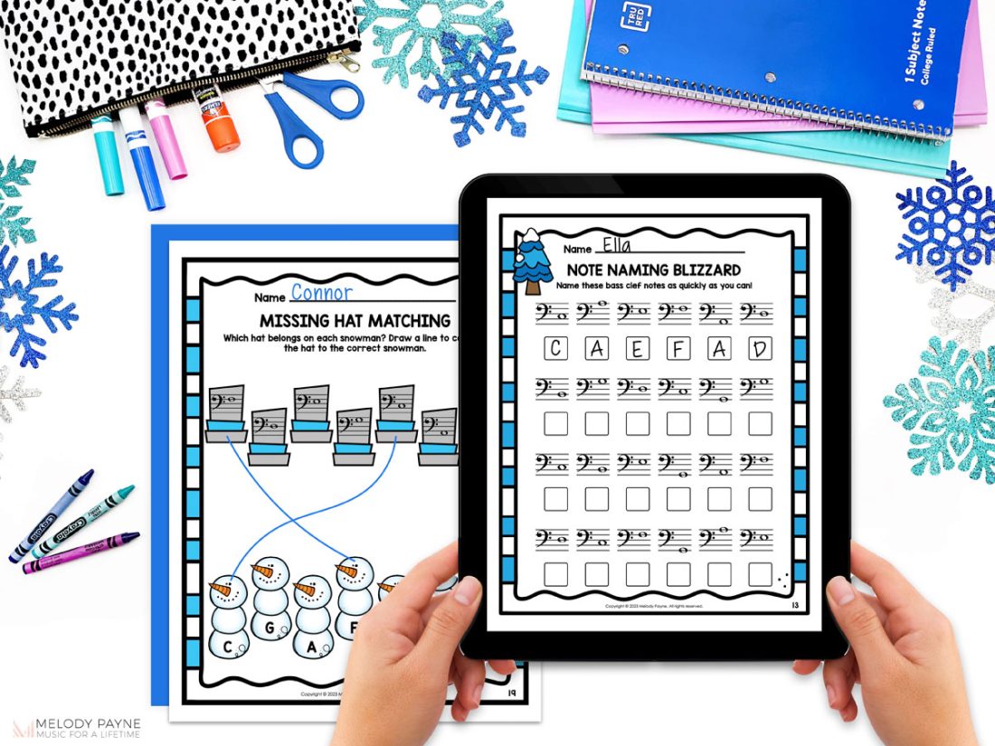 Cheery Winter Music Worksheets for Teaching Theory - Melody Payne ...