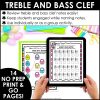 Christmas Music Worksheets - Treble & Bass Clef Note Naming Theory ...