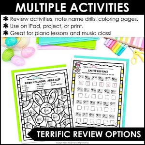 Easter Music Worksheets - Treble & Bass Clef Note Naming Theory ...