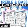 Treble & Bass Clef Note Naming Christmas Music Worksheets - Note ...