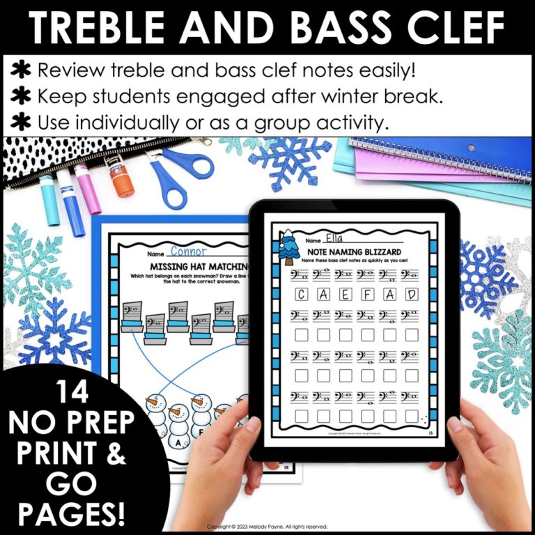 Staff Wars Music Notes Worksheets - Treble, Bass, Alto Clef Note Naming ...