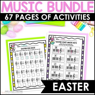 Easter Intervals Music Worksheets - Melodic & Harmonic 2nds - Octaves ...