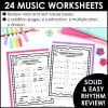 Spring Music Math Rhythm Worksheets - Notes & Rests Music Theory ...