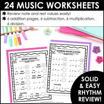 Spring Music Math Rhythm Worksheets - Notes & Rests Music Theory ...