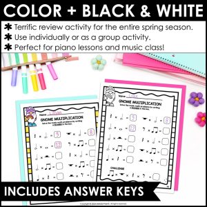 Spring Music Math Rhythm Worksheets - Notes & Rests Music Theory ...