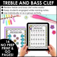 Staff Wars Music Notes Worksheets - Treble, Bass, Alto Clef Note Naming ...