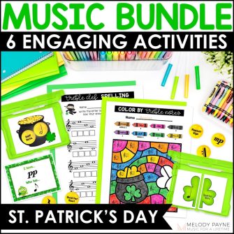 Music Worksheets for St. Patrick's Day - Note Ninjas Treble, Bass ...