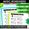 Music Worksheets for St. Patrick's Day - Note Ninjas Treble, Bass ...