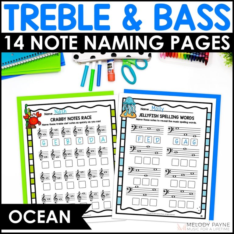 Music Games and Activities for Treble Clef and Bass Clef - Music ...
