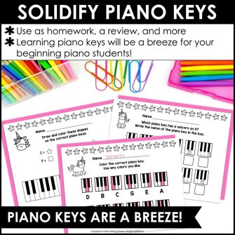 White Piano Keys Music Worksheets & Activities - Unicorn Piano Keys Are ...