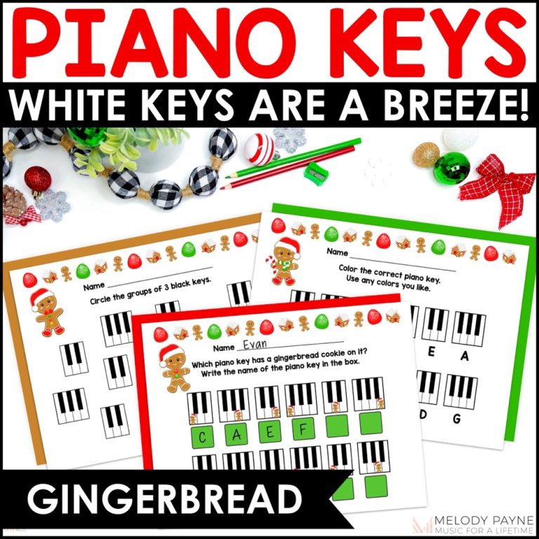 Beginner Piano Keyboard Music Worksheets - Gingerbread Piano Keys Are A ...