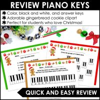 Beginner Piano Keyboard Music Worksheets - Gingerbread Piano Keys Are A ...