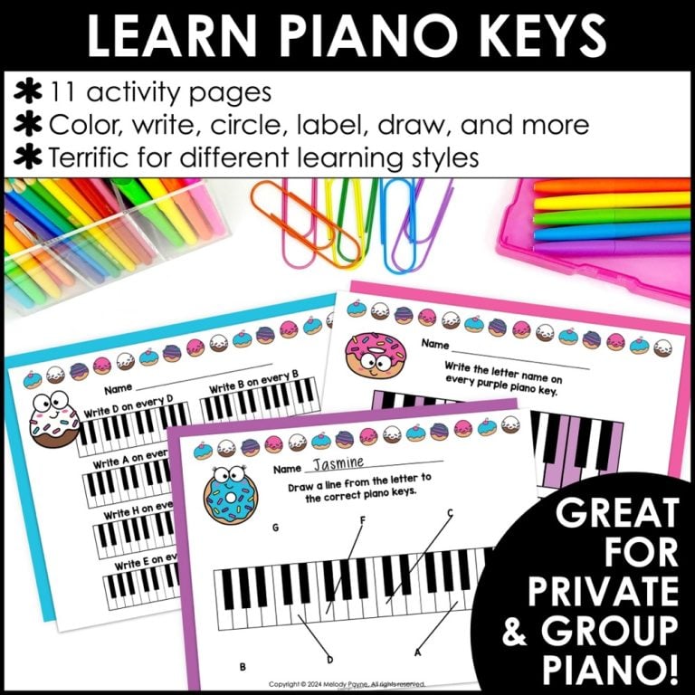 Piano Keyboard Music Worksheets - Donut Piano Keys Are A Breeze ...