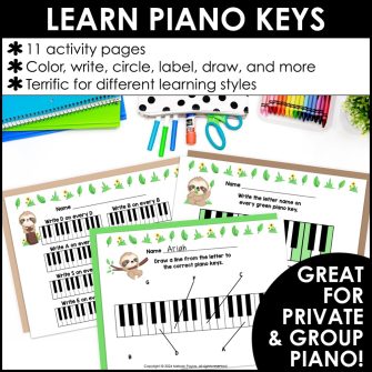 Piano Keyboard Music Worksheets & Activities - Halloween Piano Keys Are ...