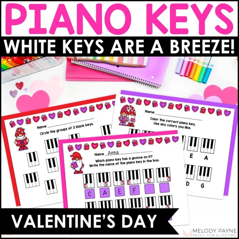 White Piano Keys Music Worksheets - Koala Piano Keys Are A Breeze ...